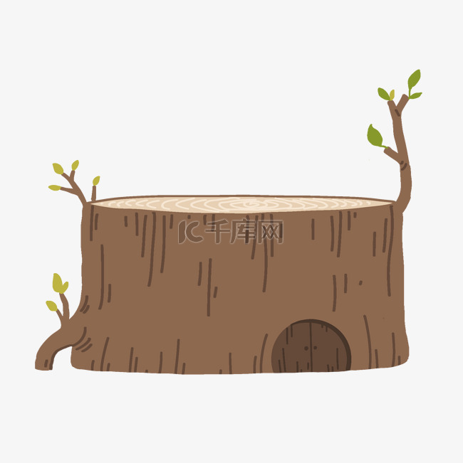 春天树桩素材图片免费下载-千库网