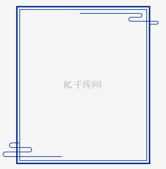 克莱因蓝极简祥云边框素材图片免费下载-千库网