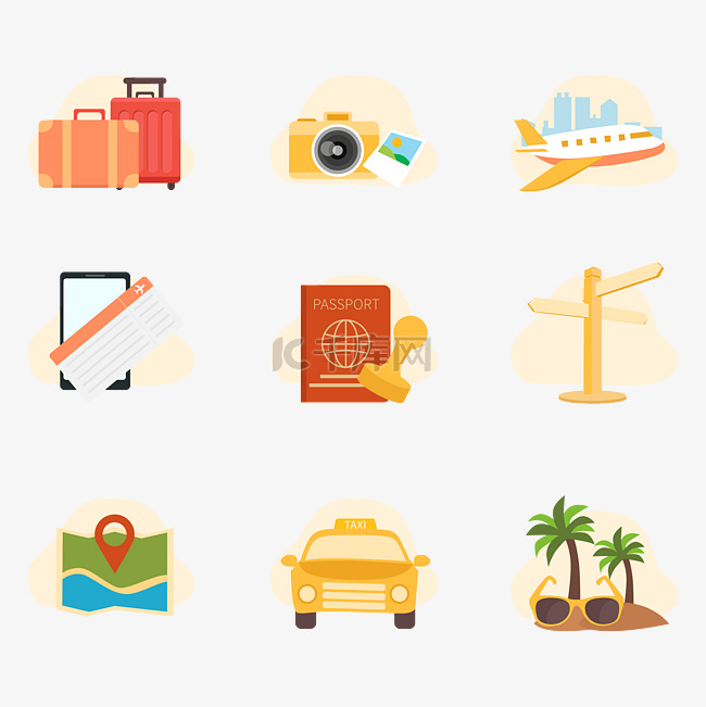 旅游旅行图标矢量图素材图片免费下载-千库网