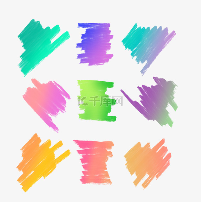 彩色画笔笔画集合素材图片免费下载-千库网