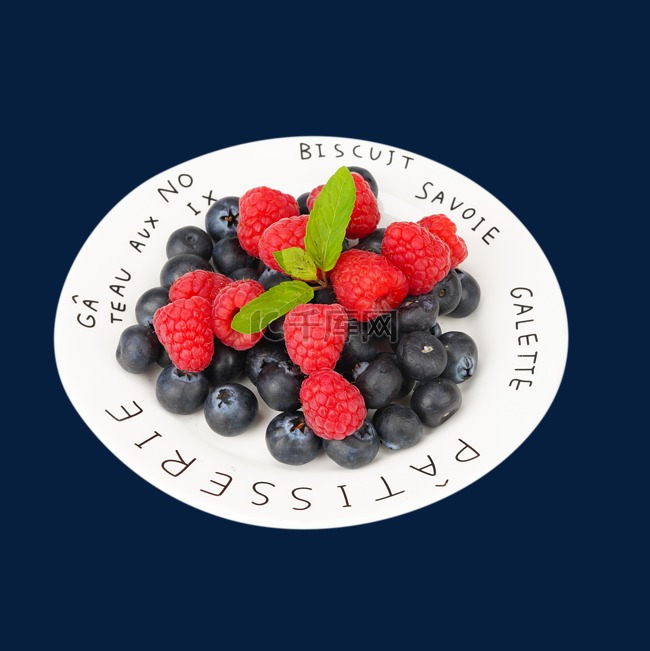 蓝莓树莓莓果组合素材图片免费下载-千库网