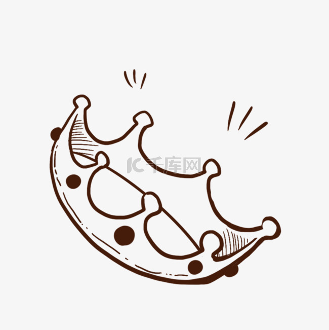 平面线稿皇冠抽象画作素材图片免费下载-千库网