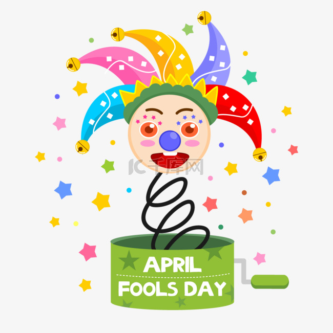 漂亮的愚人节小丑玩具盒素材图片免费下载-千库网