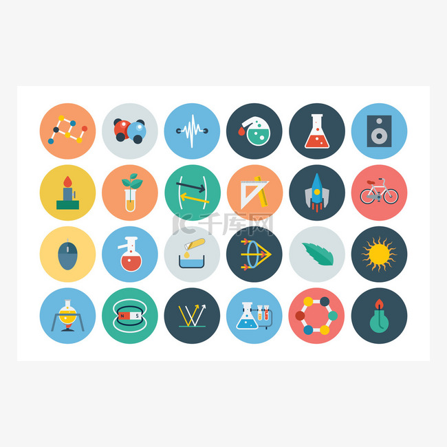 Flat Science and Technology Icons 3素材图片免费下载-千库网