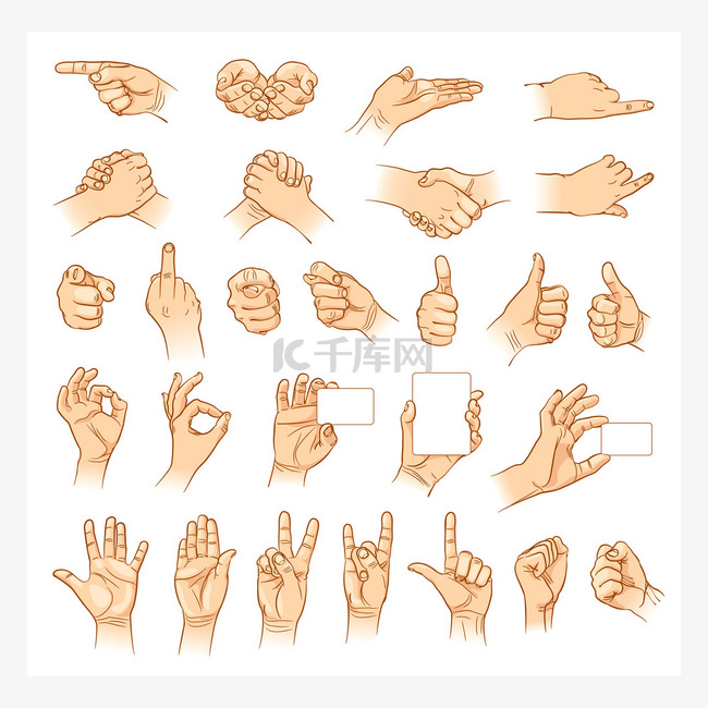 在不同的解释的手素材图片免费下载-千库网