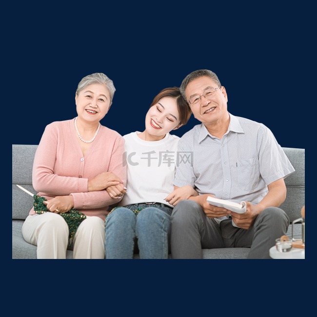 一家三口客厅和睦素材图片免费下载-千库网