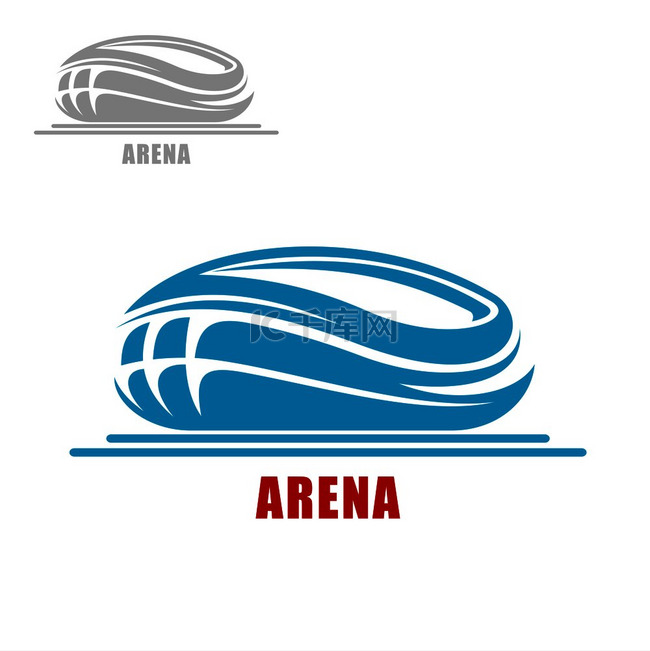 现代体育竞技场或体育场抽象图标以圆碗的形式出现。素材图片免费下载-千库网