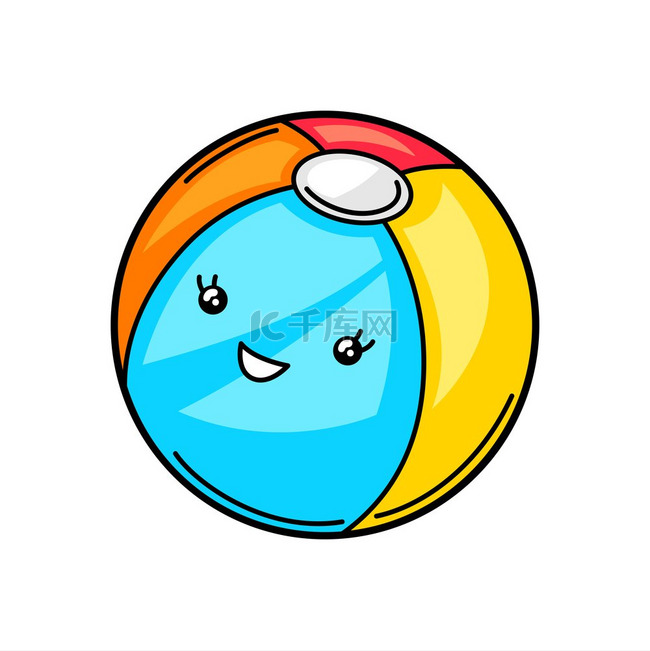 卡哇伊可爱的球插图。素材图片免费下载-千库网