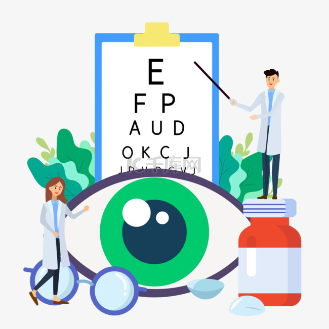 医生眼科医疗卡通素材图片免费下载-千库网