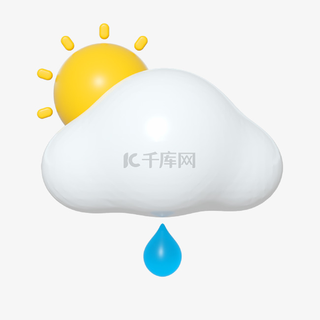 c4d天气图标阵雨素材图片免费下载-千库网