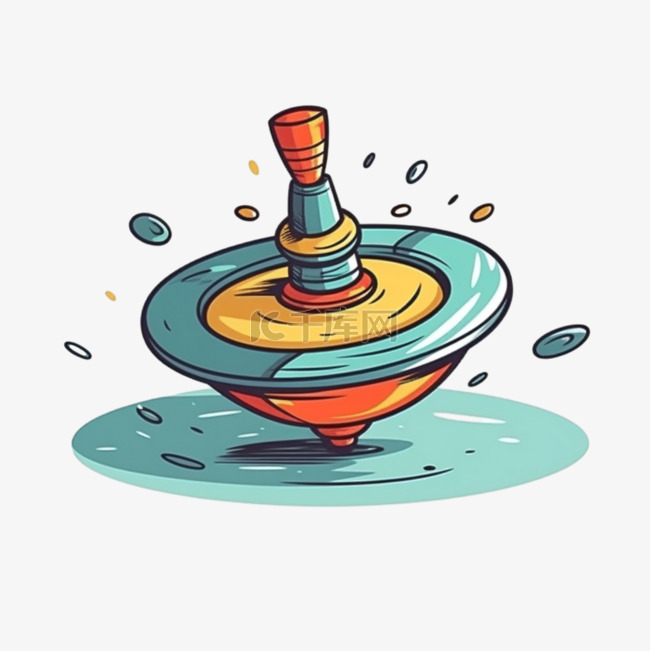 卡通手绘儿童玩具陀螺素材图片免费下载-千库网