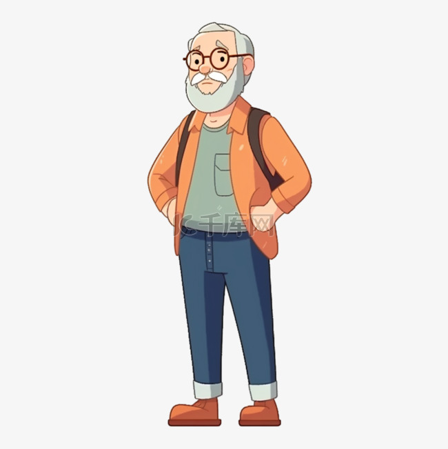 卡通手绘人物爸爸素材图片免费下载-千库网