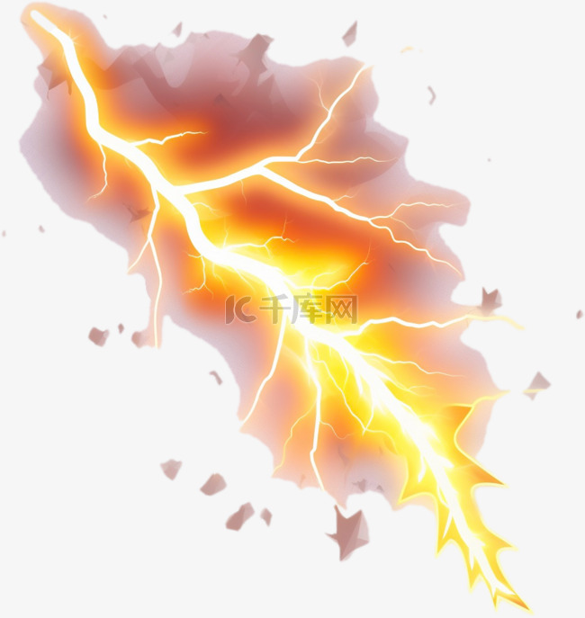 卡通手绘扁平风格霹雳闪电素材图片免费下载-千库网
