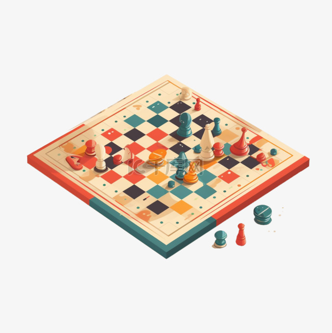国际象棋扁平风家用卡通手绘免扣元素素材图片免费下载-千库网