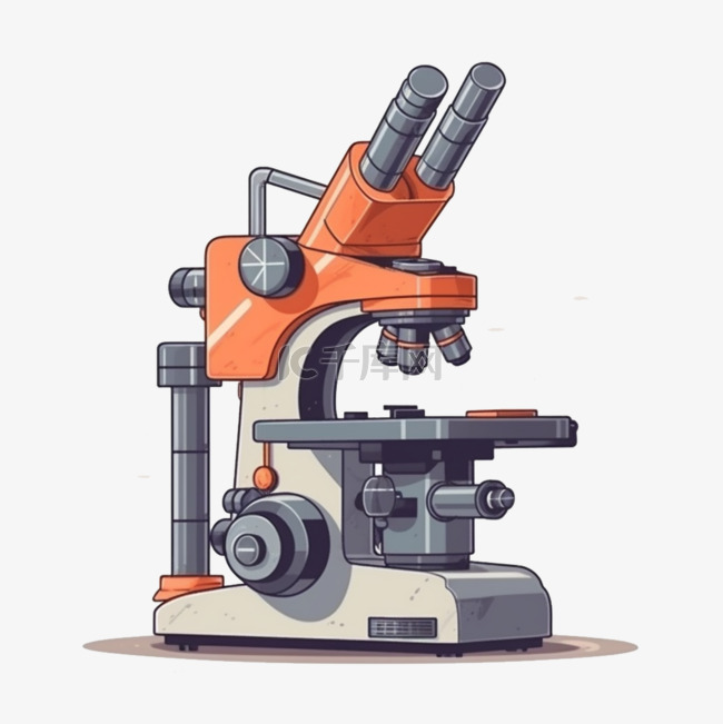 显微镜扁平风卡通免扣手绘医疗医药箱素材图片免费下载-千库网