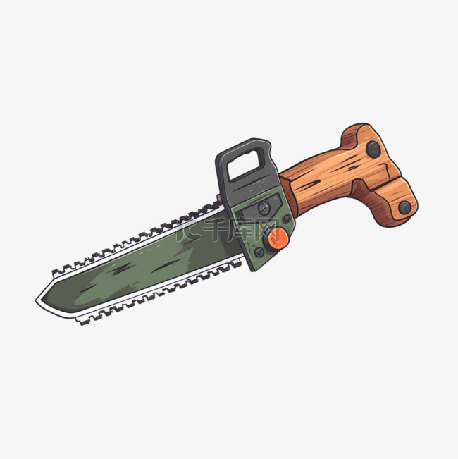 手绘插画风免抠元素电锯素材图片免费下载-千库网