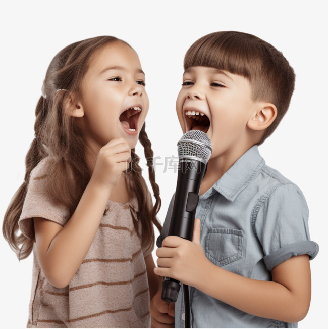 卡通手绘儿童唱歌素材图片免费下载-千库网