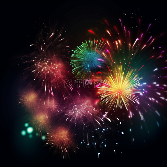 卡通手绘烟花烟火素材图片免费下载-千库网