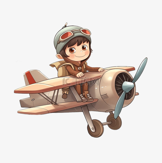 扁平卡通免抠图飞行员素材图片免费下载-千库网