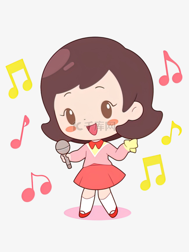 卡通手绘儿童节儿童唱歌素材图片免费下载-千库网