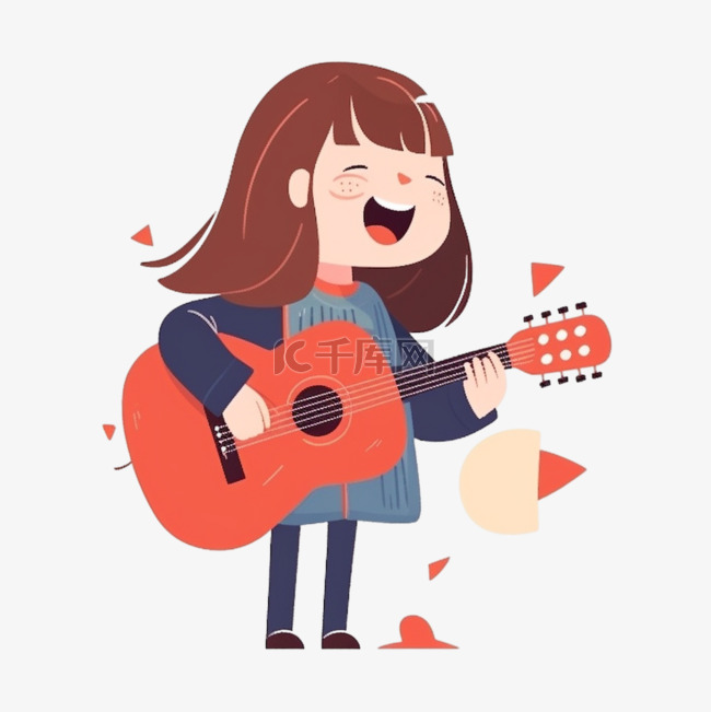 卡通手绘儿童唱歌素材图片免费下载-千库网