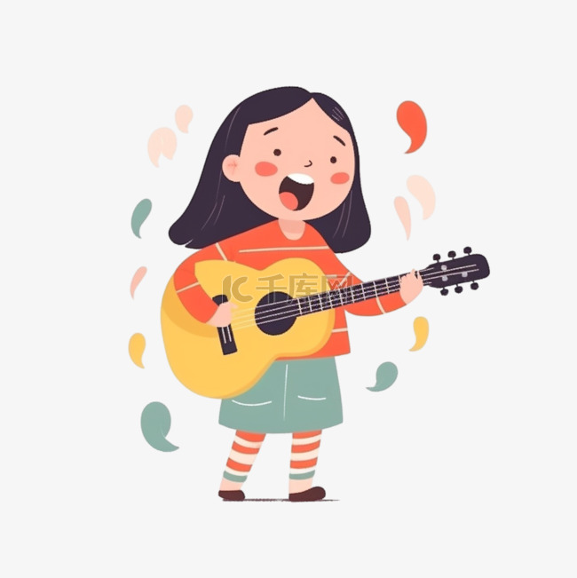 卡通手绘儿童唱歌素材图片免费下载-千库网