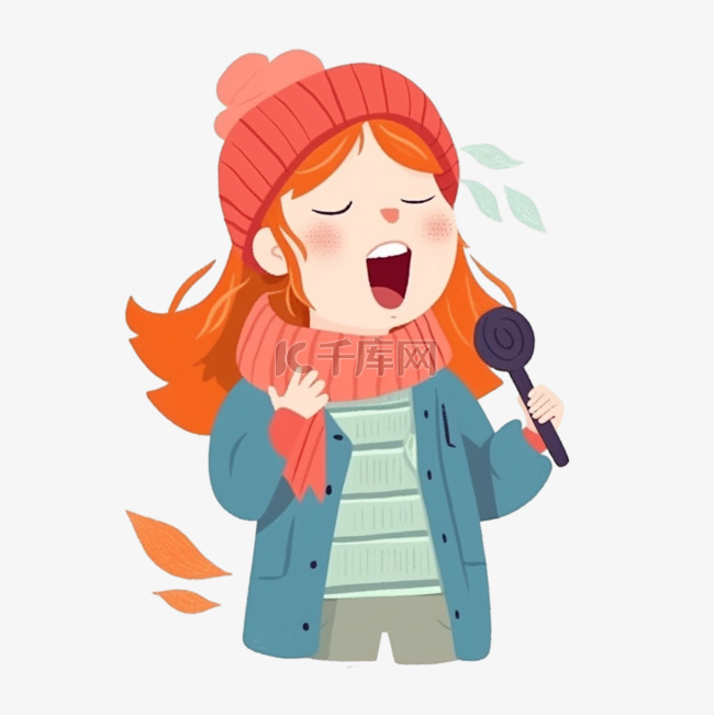 卡通手绘儿童唱歌素材图片免费下载-千库网