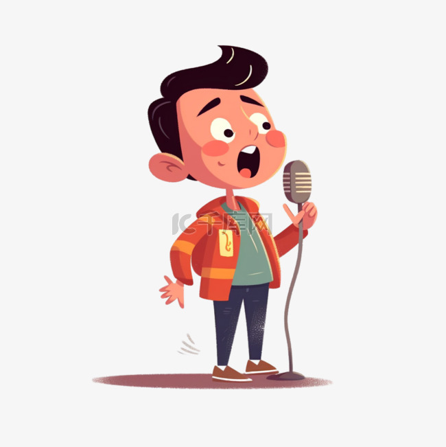 卡通手绘儿童唱歌素材图片免费下载-千库网