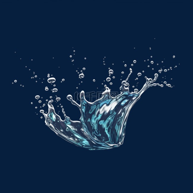 喷溅水珠溅起的白色水滴水花素材图片免费下载-千库网