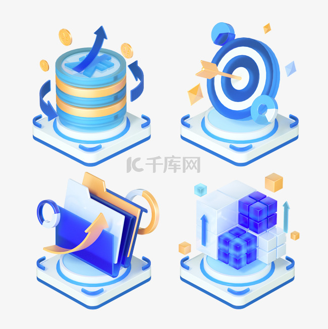 3DC4D立体商务金融科技玻璃磨砂素材图片免费下载-千库网