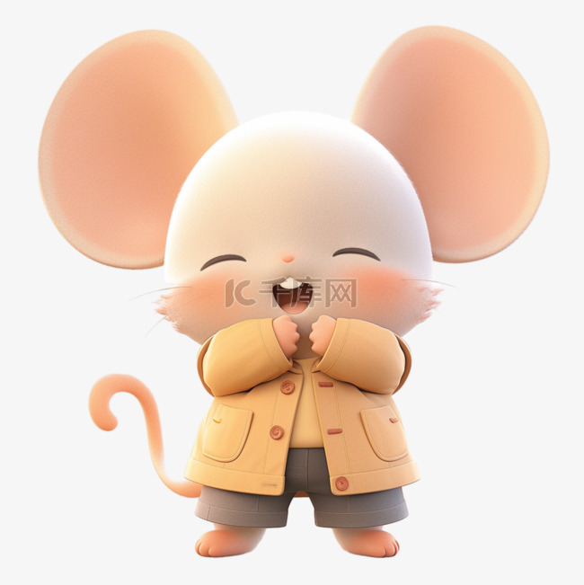3DC4D立体动物卡通可爱老鼠素材图片免费下载-千库网