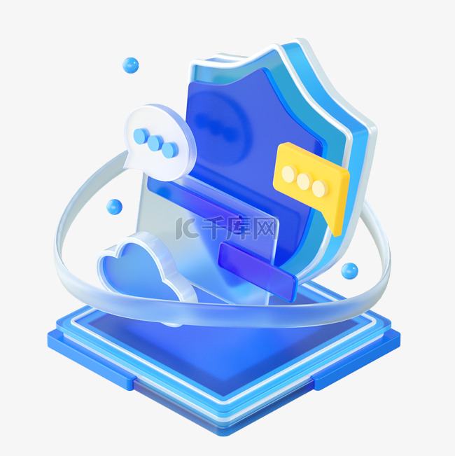 3DC4D立体商务保护网络盾牌信息电子素材图片免费下载-千库网