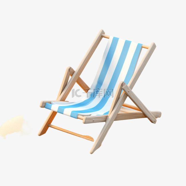3DC4D立体夏日场景沙滩折叠躺椅素材图片免费下载-千库网