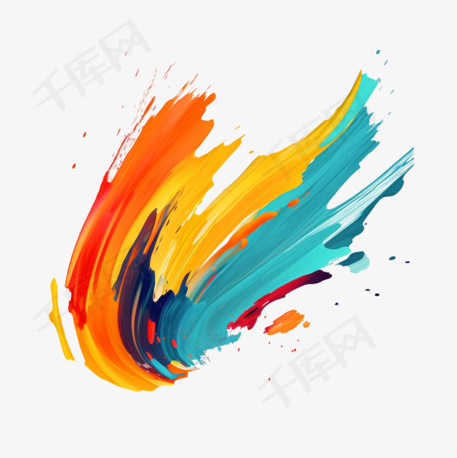 彩色油漆涂抹纹理笔刷矢量笔画创意艺术图形素材图片免费下载-千库网