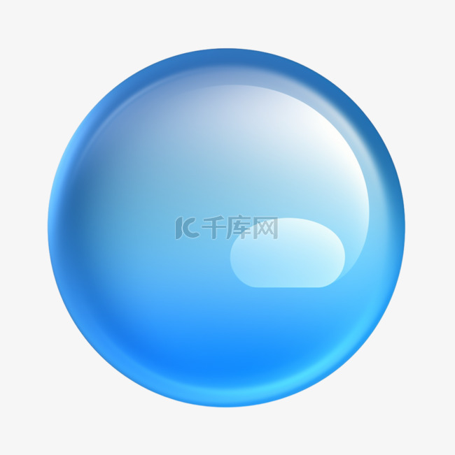 透明质感圆形按钮蓝色图标素材图片免费下载-千库网