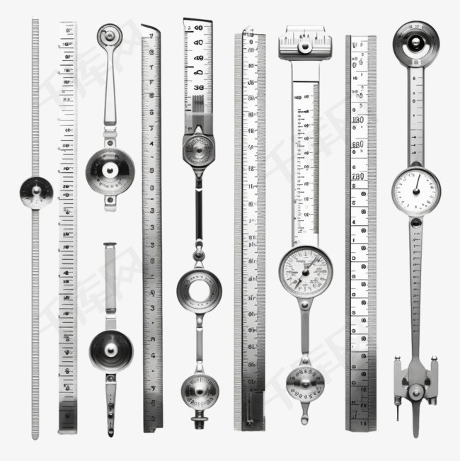 公制英制和十进制英寸尺子套装。素材图片免费下载-千库网