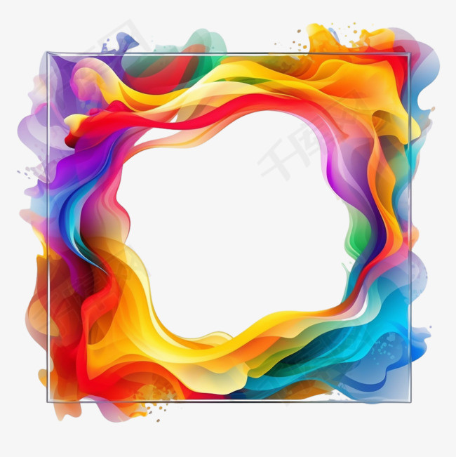空的彩色边框横幅模板素材图片免费下载-千库网