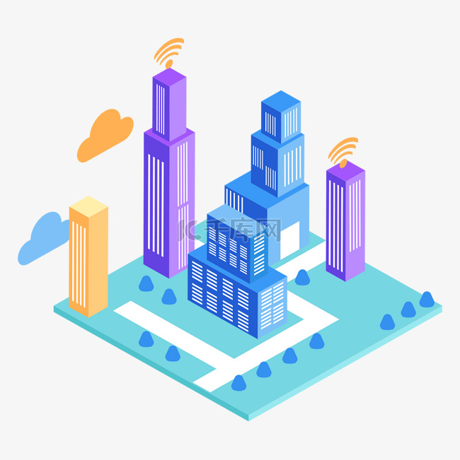 3D科技感智慧城市素材图片免费下载-千库网