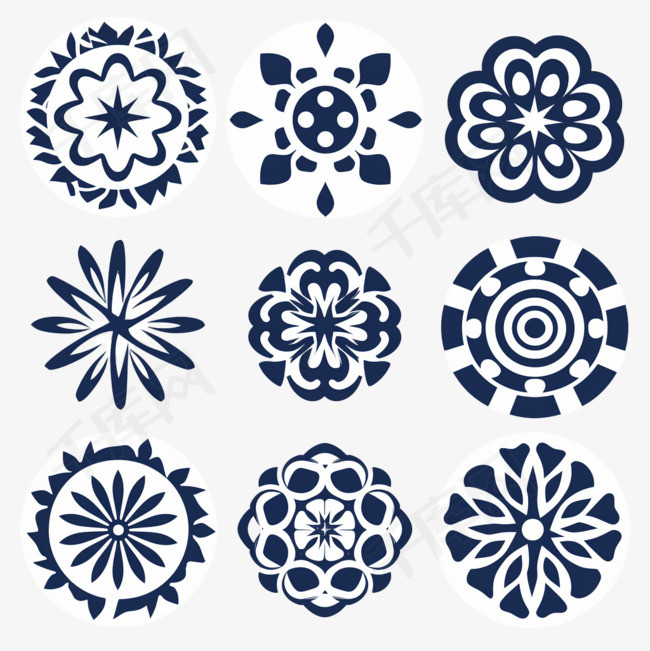 日本kamon装饰元素矢量集，渡边正太原创作品混音素材图片免费下载-千库网