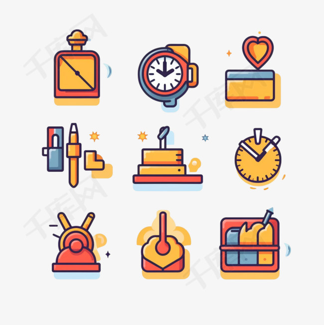 日历图标集合时间约会提醒日期概念矢量图素材图片免费下载-千库网