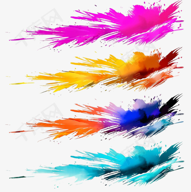 彩色画笔笔画收藏素材图片免费下载-千库网