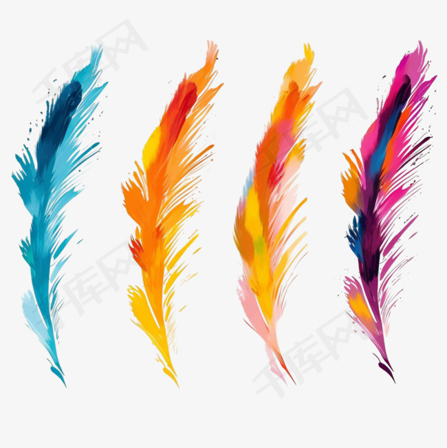 彩色画笔笔画收藏素材图片免费下载-千库网