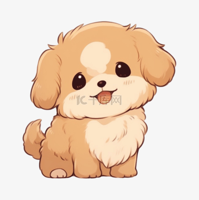 手绘可爱的小狗卡通元素素材图片免费下载-千库网