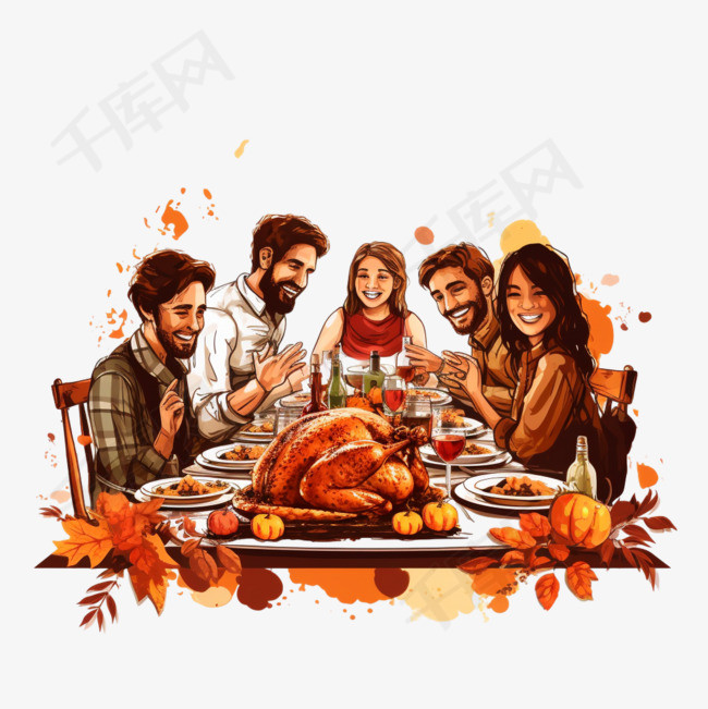 感恩节聚会素材图片免费下载-千库网