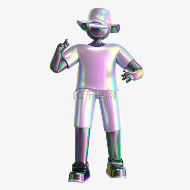 3DC4D立体空气莫镭射风人物音乐节素材图片免费下载-千库网