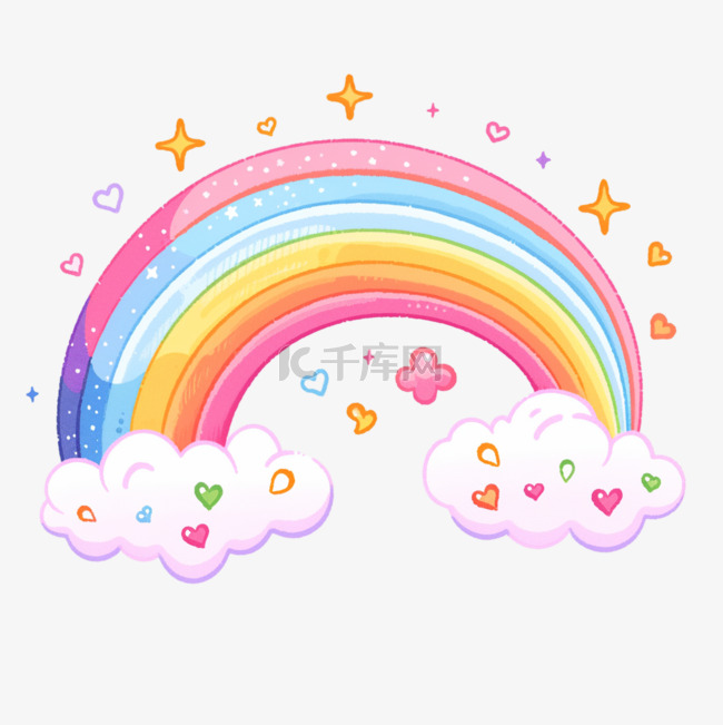 彩虹卡通手绘元素素材图片免费下载-千库网