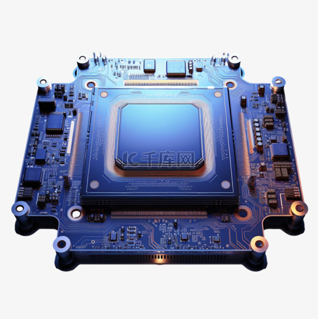 高科技芯片主板产品AI元素立体免扣图案素材图片免费下载-千库网