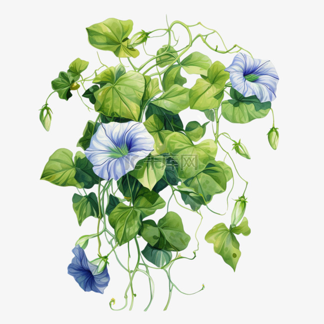 牵牛花植物蔬菜水果白露秋季深秋露珠节气素材图片免费下载-千库网