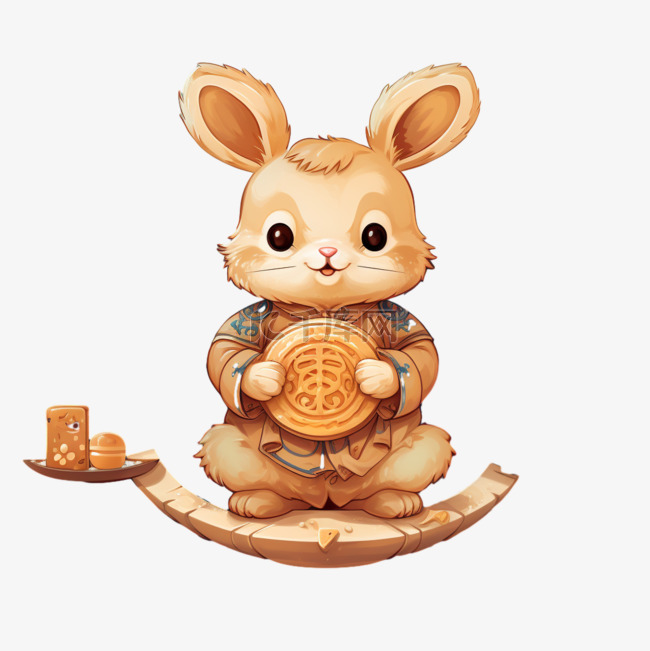 中秋节兔子卡通玉兔中国风节日萌兔素材图片免费下载-千库网