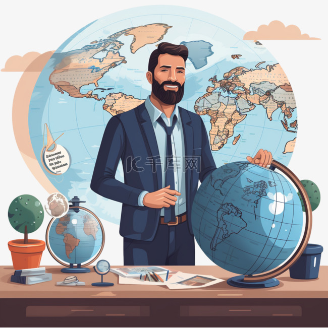 青年地理男教师老师教学各科学习教育人物素材图片免费下载-千库网